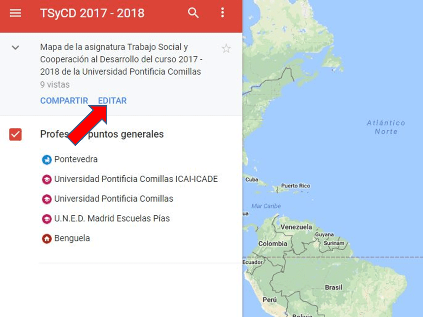 Cómo geolocalizar y personalizar un punto en un mapa compartido de ...